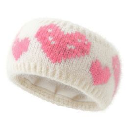 styleBREAKER Damen Stirnband "Strick Stirnband mit Herz Muster", wei&szlig;, Modisch, M&uuml;tzen