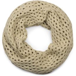 styleBREAKER Damen Strickschal "Strick Loop Schal mit Loch Muster", wei&szlig;, Modisch, Obermaterial: 100% Viskose CV., Modet&uuml;cher