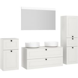 Badm&ouml;bel-Set Nobilia, B:230cm H:184cm T:48,2cm, wei&szlig;, Kastenm&ouml;bel-Sets, "Cascada", vormontiert, mit Soft-Close