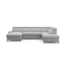 Sit & More Wohnlandschaft SIT & MORE, B:333cm T:226cm, grau, Sofas, "Scarlett U-Form", inklusive Kopfteilverstellung, optional Schlaffunktion & Bettkasten