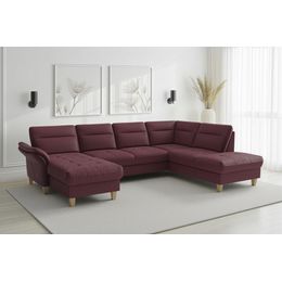 Sit & More Wohnlandschaft SIT & MORE, B:292cm H:90cm T:212cm, rot, 100% Polyester, Sofas, "Pamela U-Form, B: 292 cm, optional Schlaffunktion &