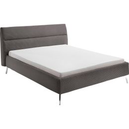 Polsterbett Home Affaire, B:185cm H:104cm L:251cmschwarz, grau, 88% Polyester, 12% Polyacryl, Betten, "Elvo, weichgepolstertes Kopfteil, wahweise