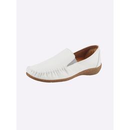 Loretta Damen Slipper, Gr. 37wei&szlig;, Glattleder, Schuhe