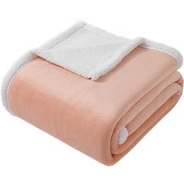 Wohndecke OTTO HOME, B:130cm L:180cm, rosa, Polyester, Wohndecken, "Sennu", 420g/m&sup2;, flauschige, Wohndecke mit Teddyoptik, Tagesdecke