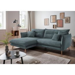 Ecksofa Home Affaire, B:255cm H:94cm T:180cm, gr&uuml;n, 93% Polyester, 7% Polyamid, Wohnzimmer, Sofas, "Lazio, 255 x 180 cm, modern und bequem", zwei