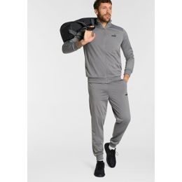 Puma Herren Trainingsanzug "POLY TAPE SUIT", grau, Gr. XXL, bedruckt, Trikot, Obermaterial: 100% Polyester, Sportanz&uuml;ge, zweiteiliges Set, mit hohem