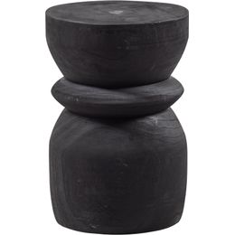 Hocker Woood, B:28cm H:40cm T:28cmschwarz, Hocker, "Bikkel aus Paulowniaholz mit sichtbare Maserung &Oslash; 28 x H 40 cm", Tragkraft 20 kg, vollstandig
