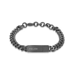 Police Herren Armband "Identity", 22,5cm, Edelstahlgunfarben, Edelstahl, Armb&auml;nder