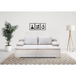 Schlafsofa Home Affaire, B:200cm H:97cm T:96cm, beige, 100%Polyester, Jugendzimmer, Sofas, "Ben, B: 200 cm, Liegefl. 158x198 cm", Schlaffunktion &
