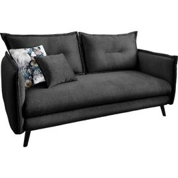 Home Affaire 3-Sitzer &raquo;Lazio, 183 cm breit, modern und bequem&laquo; Velours, Kissen: Microfaser, inkl. R&uuml;cken- und Zierkissen grau 100% Polyester;