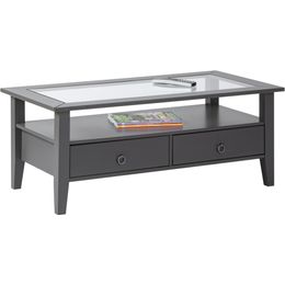 Couchtisch Inter Link, B:115cm H:45cm T:60cm, grau, Wohnzimmer, Tische, "Provence", Kiefer Massiv, Stauraum, BxTxH: ca. 115 x 60 x 45 cm