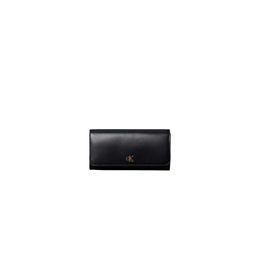 Calvin Klein Damen Geldb&ouml;rse "CK LONG WALLET", schwarz, Leder, unifarben, Kleinlederwaren, Damen Geldbeutel, Portemonnaie mit Rei&szlig;verschluss-Innenfach