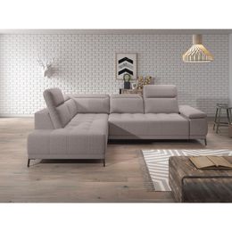WERK2 Ecksofa &raquo;Focus-L 204 x 278 cm modern und bequem&laquo; Luxus-Microfaser, L-Form, elektrische Sitztiefenverstellung beige 92% Polyester, 8% Nylon B/H/T
