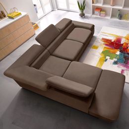 Sit & More Ecksofa SIT & MORE, B:272cm H:94cm T:226cm, braun, Struktur fein (97% Polyester, 3% Polyamid);Luxus-Microfaser ALTARA NUBUCK (95% Polyester, 5%