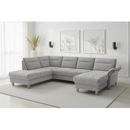 Sit & More Wohnlandschaft SIT & MORE, B:292cm H:90cm T:212cm, grau, 100% Polyester, Sofas, "Pamela U-Form, B: 292 cm, optional Schlaffunktion &