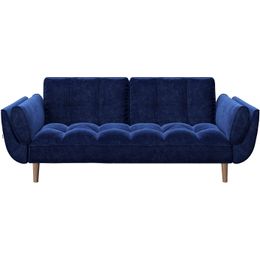 Schlafsofa Playboy, B:215cm H:81,5cm T:84,5cm, blau, Jugendzimmer, Sofas, "Scarlett", Schlafsofa