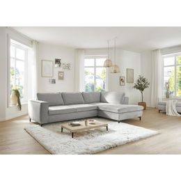 Ecksofa DIE PLANBAR, B:289cm T:197cm, grau, 100% Polyester, Wohnzimmer, Sofas, "MP-IN24153, L-Form, Breite 289 cm", wahlweise mit Schlaffunktion und