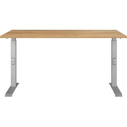 Schreibtisch Germania, B:140cm H:91cm T:80cm, silber, B&uuml;ro, Tische, "Downey", h&ouml;henverstellbar von 68-91 cm, verf&uuml;gbar in verschiedenen Breiten