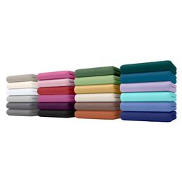 Spannbettlaken bellana, L:200cm, beige, Mako-Jersey, Obermaterial: 100% Baumwolle, Bettlaken, "bellana Melone, 100% Baumwolle, Jersey, b&uuml;gelfrei",