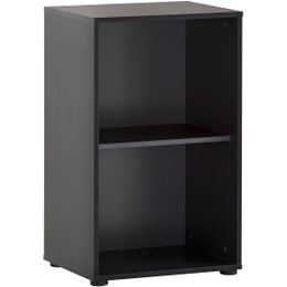 Regalelement Welltime, B:50,9cm H:83,6cm T:41cm, schwarz, Holzwerkstoff, Regale, "Hank, Regalelement, Made in Germany, B: 50 cm", Solide Verarbeitung