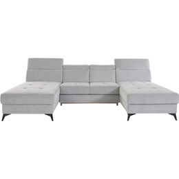 Wohnlandschaft OTTO HOME, B:296cm H:83cm T:173cm, grau, Webstoff (100% Polyester);Luxus-Microfaser Paris (90% Polyester/10% Polyamid);Struktur fein