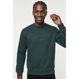 Jack & Jones JACK & JONES Herren Sweatshirt "JORBLEECKER BRANDING SWEAT CREW BF", gr&uuml;n, Gr. S, bedruckt, angeraute Sweatware, Obermaterial: 70% Baumwolle, 30%