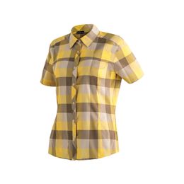 Maier Sports Damen Funktionsbluse "Kendra S/S W", gelb, Gr. 40, 97% Polyester, 3% Elasthan, Blusen, Damen Bluse, leichte Kurzarmbluse, Blusen-Shirt,