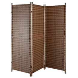 Paravent Merxx, B:183cm H:182cm, braun, Geflecht Rattan, Kunststoff, Garten, Stellw&auml;nde, "Paravent Geflecht"