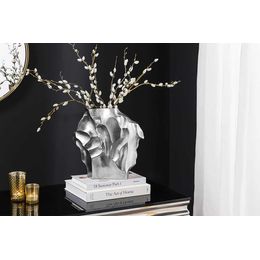 Riess Ambiente Handgefertigte Vase LIQUID 25cm silber Metall Hammerschlag Design Riess-Ambiente Boheme Orientalisch Shabby Modern
