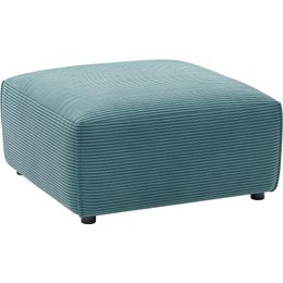 Hocker Home Affaire, B:80cm H:42cm T:80cm, blau, 12% Polyacryl, 88% Polyester, Wohnzimmer, Hocker, "Glimminge auch in Breitcord, Feincord und Easy