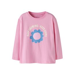 name it M&auml;dchen Langarmshirt "NMFLINDALI LS NREG TOP BOX", rosa, Gr. 116, bedruckt, Jersey, Obermaterial: 95% Baumwolle, 5% Elasthan, Shirts,