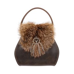 SIMA G&Uuml;RTEL Damen Handtasche "Abendtasche 156-4232", Gr. S, braun, Obermaterial: 100% Rindsleder Leather cow., Taschen