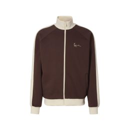 Karl Kani Herren Outdoorjacke "Karl Kani Signature Sidestripe Pique Trackjacket", braun, Gr. L, unifarben, 55% Polyester, 39% Baumwolle, 6% Elasthan,