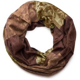 styleBREAKER Damen Loop "Loop mit Hibiskus Bl&uuml;ten und Paisley Muster", braun, Modisch, Obermaterial: 100% Viskose CV., Modet&uuml;cher