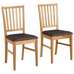 Esszimmerstuhl Home Affaire, B:44cm H:92cm T:50cm, braun, Fein strukturierter und pflegeleichter Webstoff;Aus 100% Polyester, St&uuml;hle, "Ruanda