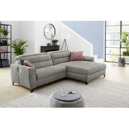 Jockenh&ouml;fer Ecksofa, B:288cm T:105cm, grau, JOCKENH&Ouml;FER GRUPPE, Luxus-Microfaser in Lederoptik (100% Polyester), Wohnzimmer, Sofas, "Double One L-Form, B: 288