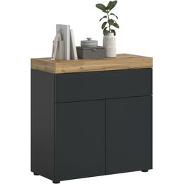 Kommode OTTO HOME, B:77cm H:80cm T:37cm, schwarz, Schlafzimmer, Sideboards, "MAMBO, TOPSELLER, Breite 77cm, 2 T&uuml;ren, 1 Einlegeboden, 1 Schubkasten",