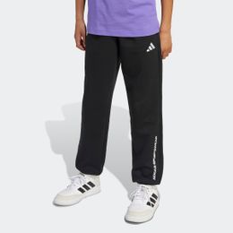 Jungen Sporthose "ADIDAS SLOGAN", schwarz, Gr. 128, adidas Sportswear, Obermaterial: 71% Baumwolle, 29% Polyester, Hosen, f&uuml;r Kinder, sportlicher