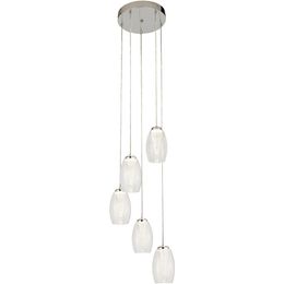 Searchlight LED-H&auml;ngeleuchte "H&auml;ngeleuchte Cyclone, 5-flammig", 5, &Oslash; 35cm, 1 Stk., wei&szlig;, Leuchten, Stalaktit-Optik