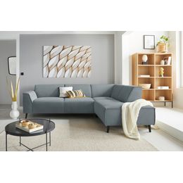 Ecksofa DOMO collection, B:263cm H:81cm T:191cm, gr&uuml;n, Wohnzimmer, Sofas, "Amora, bequem und zeitlos, L-Form", mit Federkern, Fu&szlig;h&ouml;he passend f&uuml;r