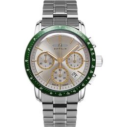 Zeppelin Herren Chronograph "New York", silber, Armbanduhren, Quarzuhr, Armbanduhr, Herrenuhr, Made in Germany, Edelstahlarmband