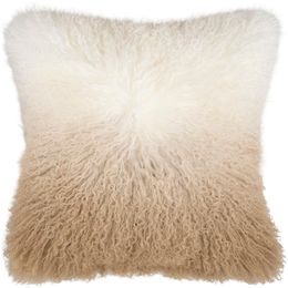 Dekokissen Pad, B:40cm L:40cm, beige, Lammfell, Polyester, Dekokissen_Sitzkissen_Kissenh&uuml;llen, "GLORY, Kissenh&uuml;lle", echtes Lammfell, extravagant und