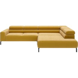 Ecksofa Home Affaire, B:312cm H:71cm T:219cm, gelb, 95% Polyester, 5% Nylon, Wohnzimmer, Sofas, "Antonelli, L-Form, incl. Kopfteilverstellung, Breite