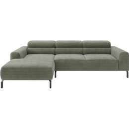 Ecksofa Home Affaire, B:258cm H:71cm T:183cm, gr&uuml;n, 88% Polyester, 12% Polyacryl, Wohnzimmer, Sofas, "Ecksofa, L-Form, incl. Kopfteilverstellung,