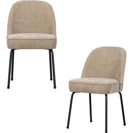 Esszimmerstuhl Woood, B:50cm H:83cm T:57cm, beige, Polyester, St&uuml;hle, "Vogue mit bezug und 3D-Muster, B 50 x T 57 x H 83 cm (2er-Set)", Der Woood