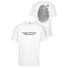 Herren T-Shirt "Upscale by Mister Tee Herren Fingerprint Oversize Tee"wei&szlig;, Gr. XL, UPSCALE BY MISTER TEE, bedruckt, 100% Baumwolle, Shirts