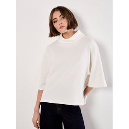 Apricot Damen Rollkragenshirt "Waffelstrick-T-Shirt", wei&szlig;, Gr. 38, unifarben, Obermaterial: 61% Baumwolle CO. 39% Polyester PES., Shirts