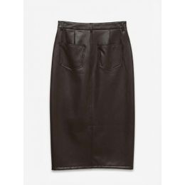 V&eacute;ro Moda VERO MODA Damen Lederimitatrock "VMVERI HR CALF PL SKIRT NOOS"chocolate torte, Gr. XS, unifarben, Web, Obermaterial: 96% Polyester, 4% Elasthan,
