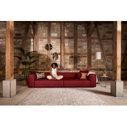 4-Sitzer W.Schillig, B:300cm H:66cm T:104cm, rot, Longlife Xtra-Leder Z59: Glattleder mit modischer Pr&auml;gung. Hautst&auml;rke 0, 9 - 1, 1 mm, Sofas,