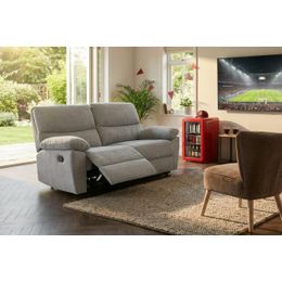 2-Sitzer Home Affaire, B:146cm H:96cm T:94cm, grau, Sofas, "LANNOY, mit manueller o. elektrischer Relaxfunktion in beiden Sitzen.", Elektrische